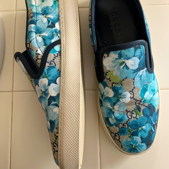 Gucci | Shoes | Gucci Mens Flower Bloom Gg Supreme Canvas Slip Sneakers ...